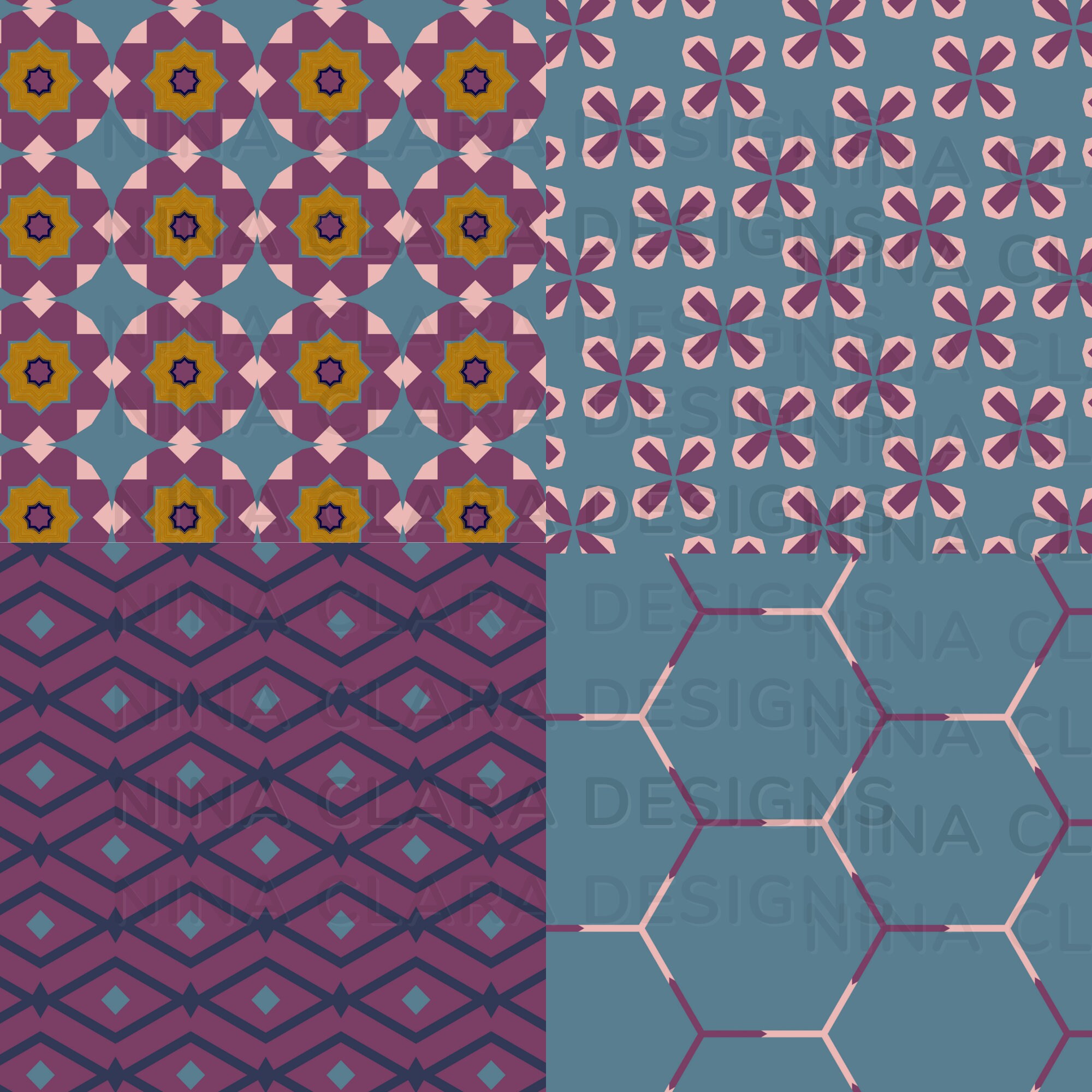 Purple and Teal Seamless Digital Paper, Use for Scrapbooking, Computer ...