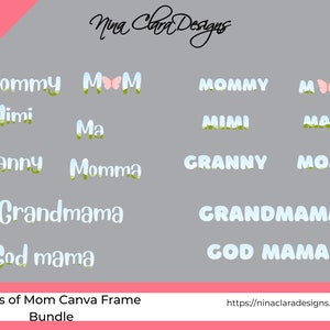 Mom Canva Template, Drag and Drop, Canva Frame Mom Letters SVG ...