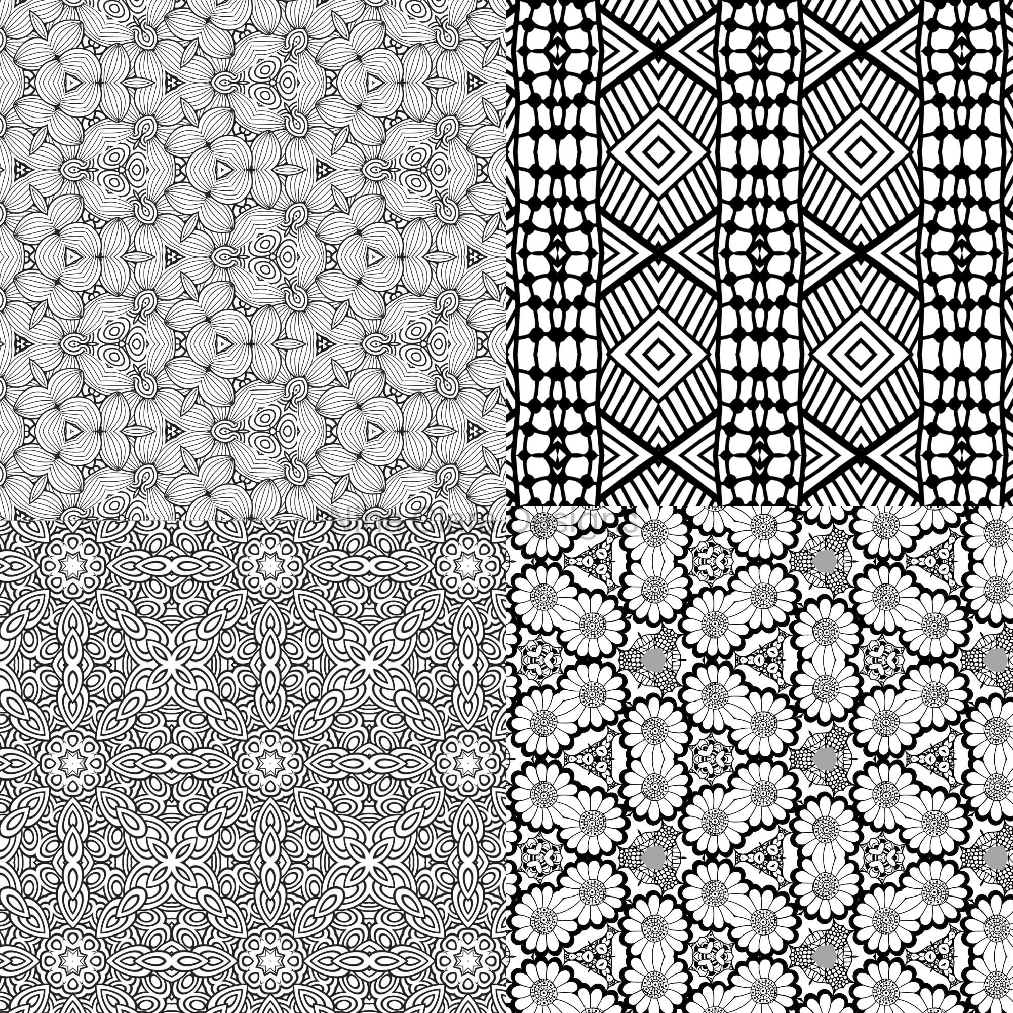 Black and White Digital Paper Seamless Designs for - Etsy