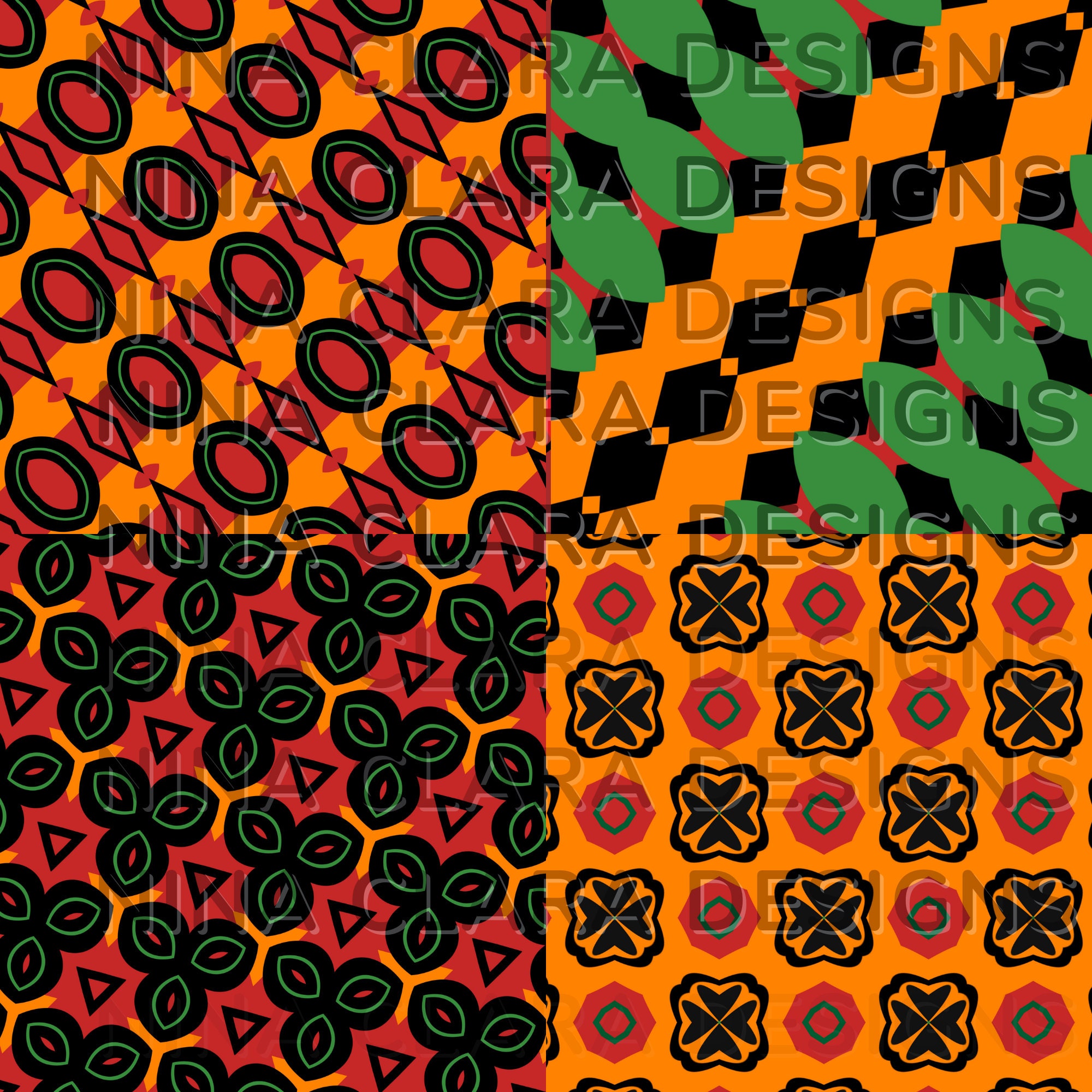 African Colors, Digital Paper Pack, Seamless for Printables, Instant ...