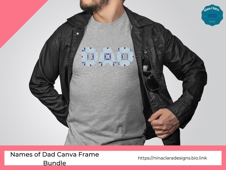 Custom Canva Frame Dad Names SVG, Dad Doodle Names, Father Drag and ...