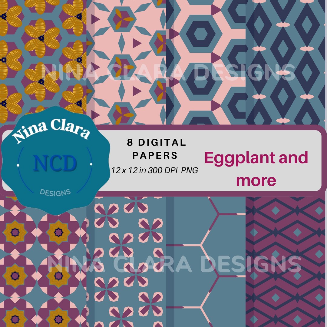 Purple and Teal Seamless Digital Paper, Use for Scrapbooking, Computer ...