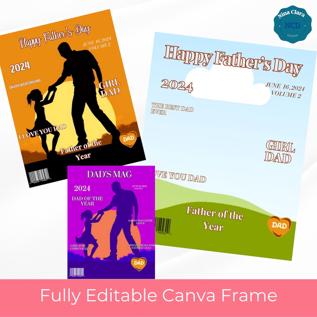 Father's Day Magazine Cover: Editable Canva Template (digital Download ...
