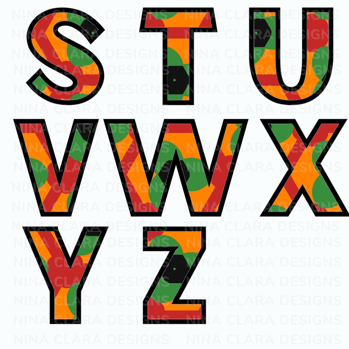 Alphabet Letters African Print, Black History, Classroom Decor, Back to ...