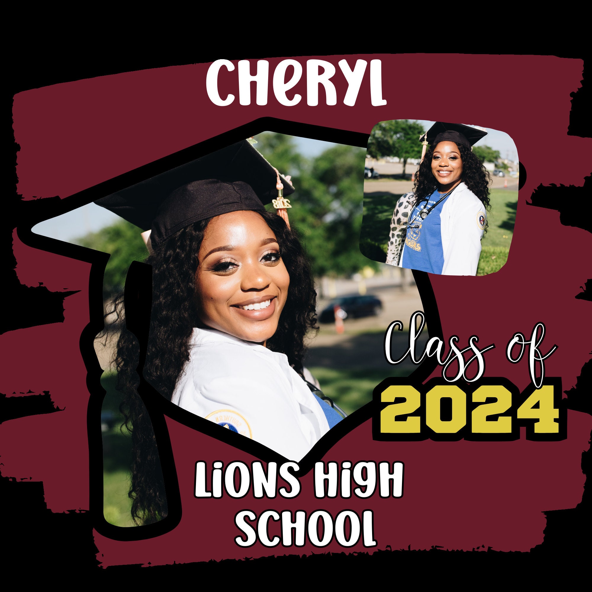 Customizable Graduation Canva Frame Template Bundle, Create Custom ...