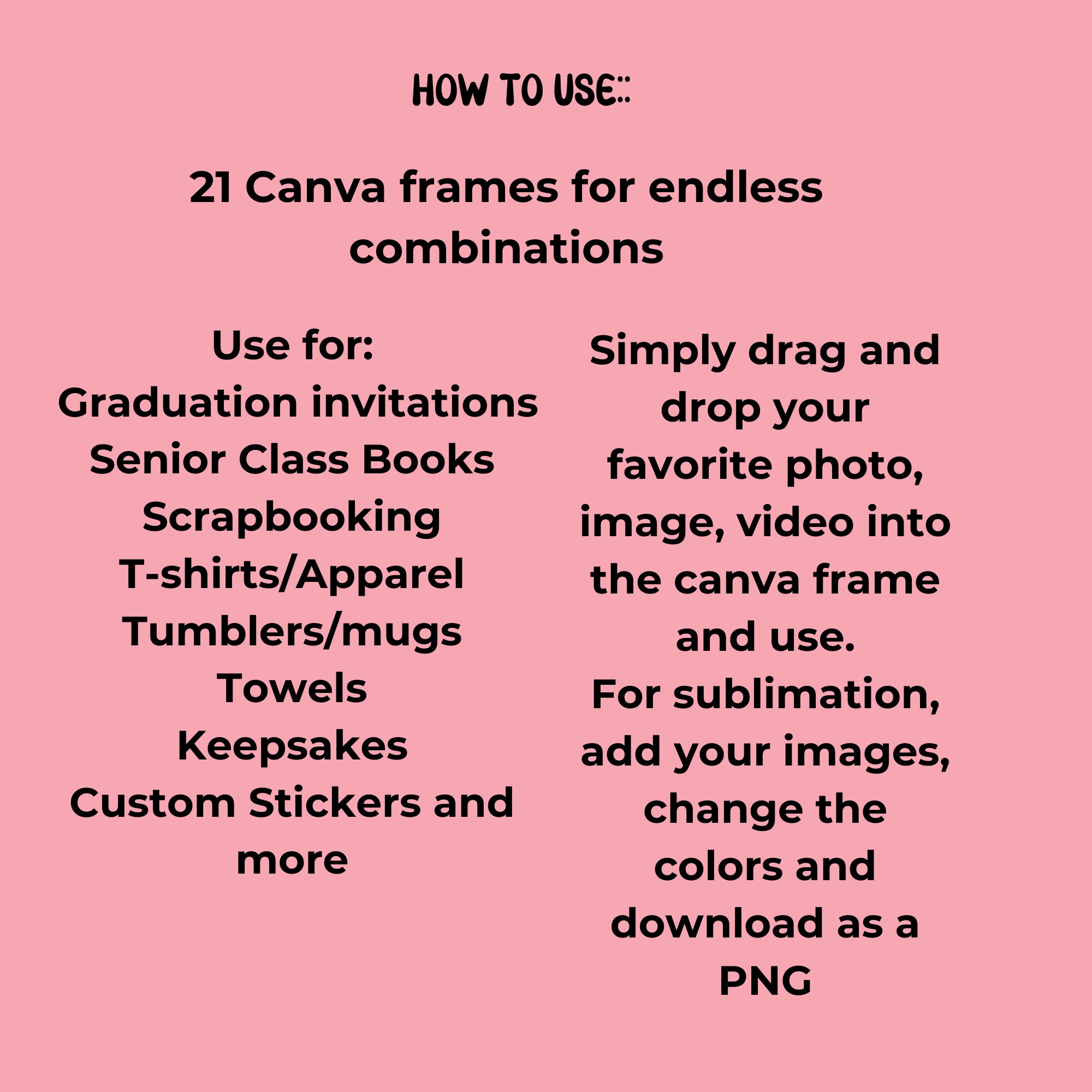Customizable Graduation Canva Frame Template Bundle, Create Custom ...