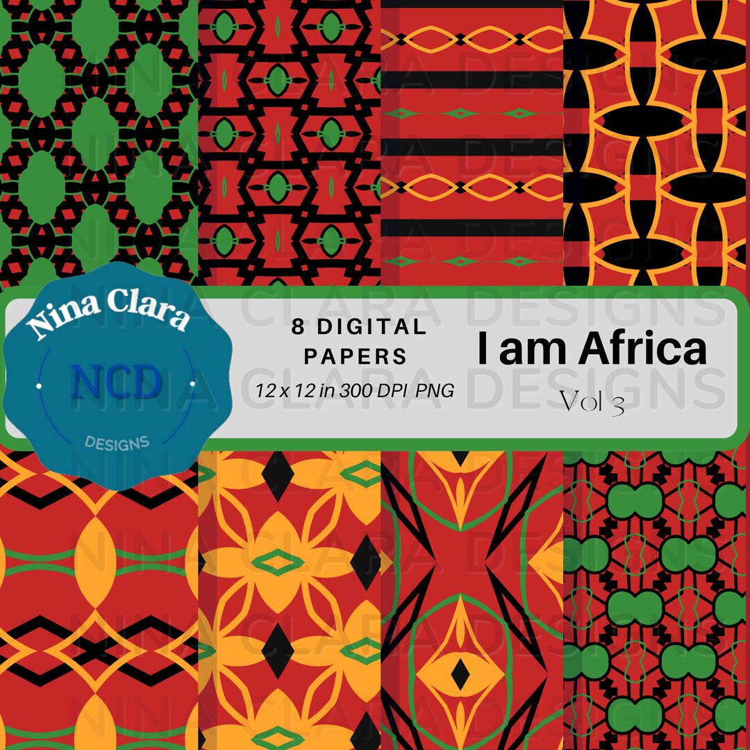African Digital Paper Pack, Geometric Paper, Seamless Digital Paper - Etsy