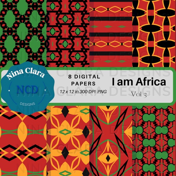 African Digital Paper Pack Geometric Paper Seamless Digital - Etsy