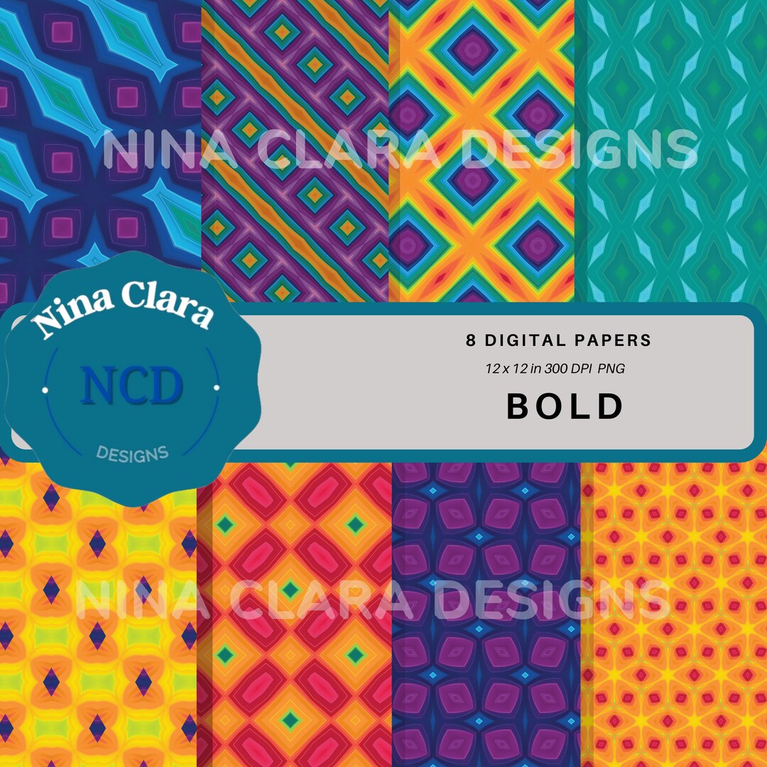 Planner Pages, Seamless Digital Paper, Bright Colors - Etsy