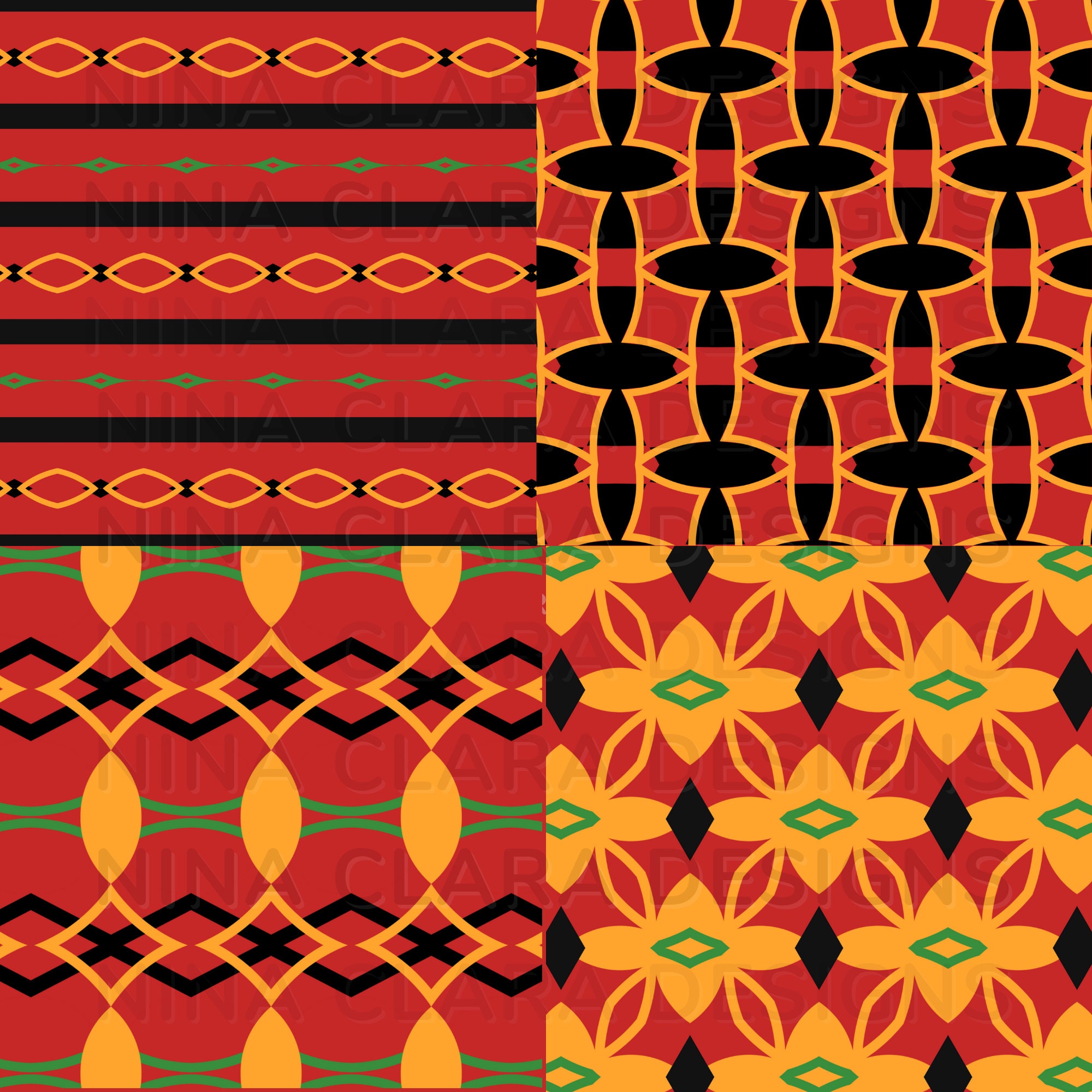 African Digital Paper Pack, Geometric Paper, Seamless Digital Paper - Etsy