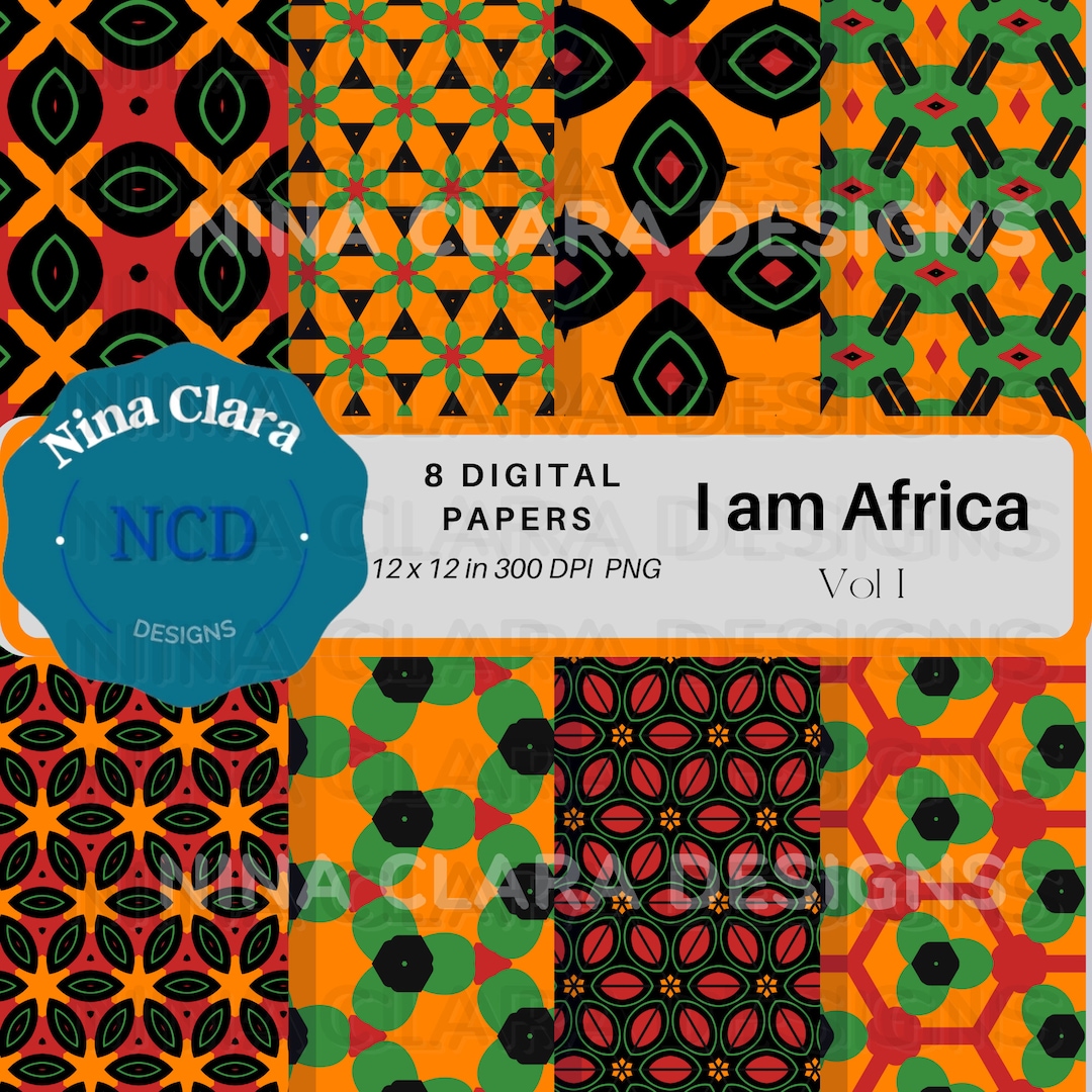 African Colored Digital Paper Pack, Seamless Digital Download, for ...