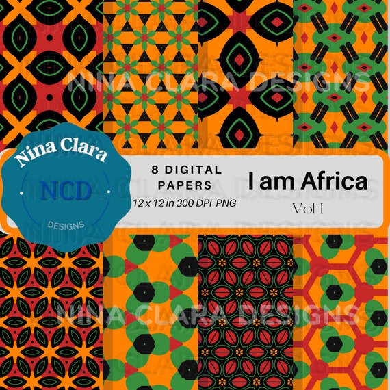African Colored Digital Paper Pack Seamless Digital Download - Etsy