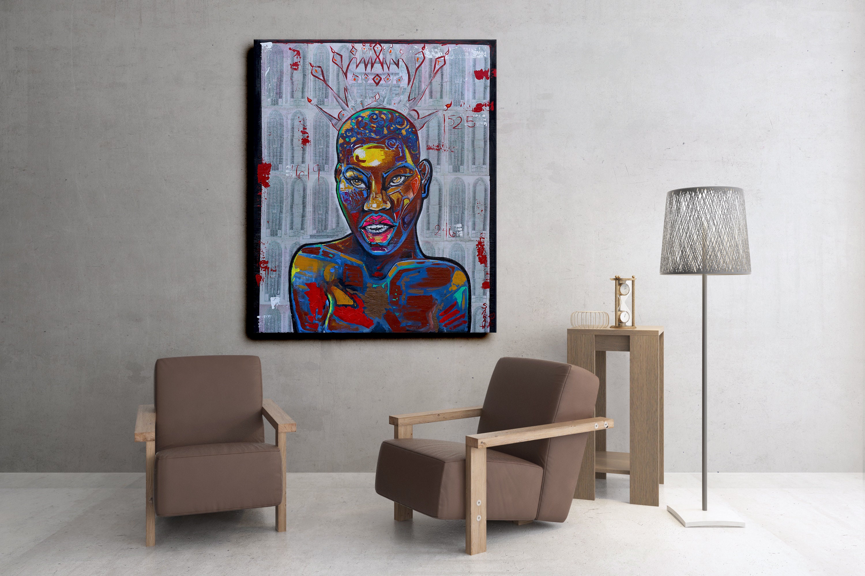 Original African American Art - Reparations Now! - Mixed Media on Wood ...