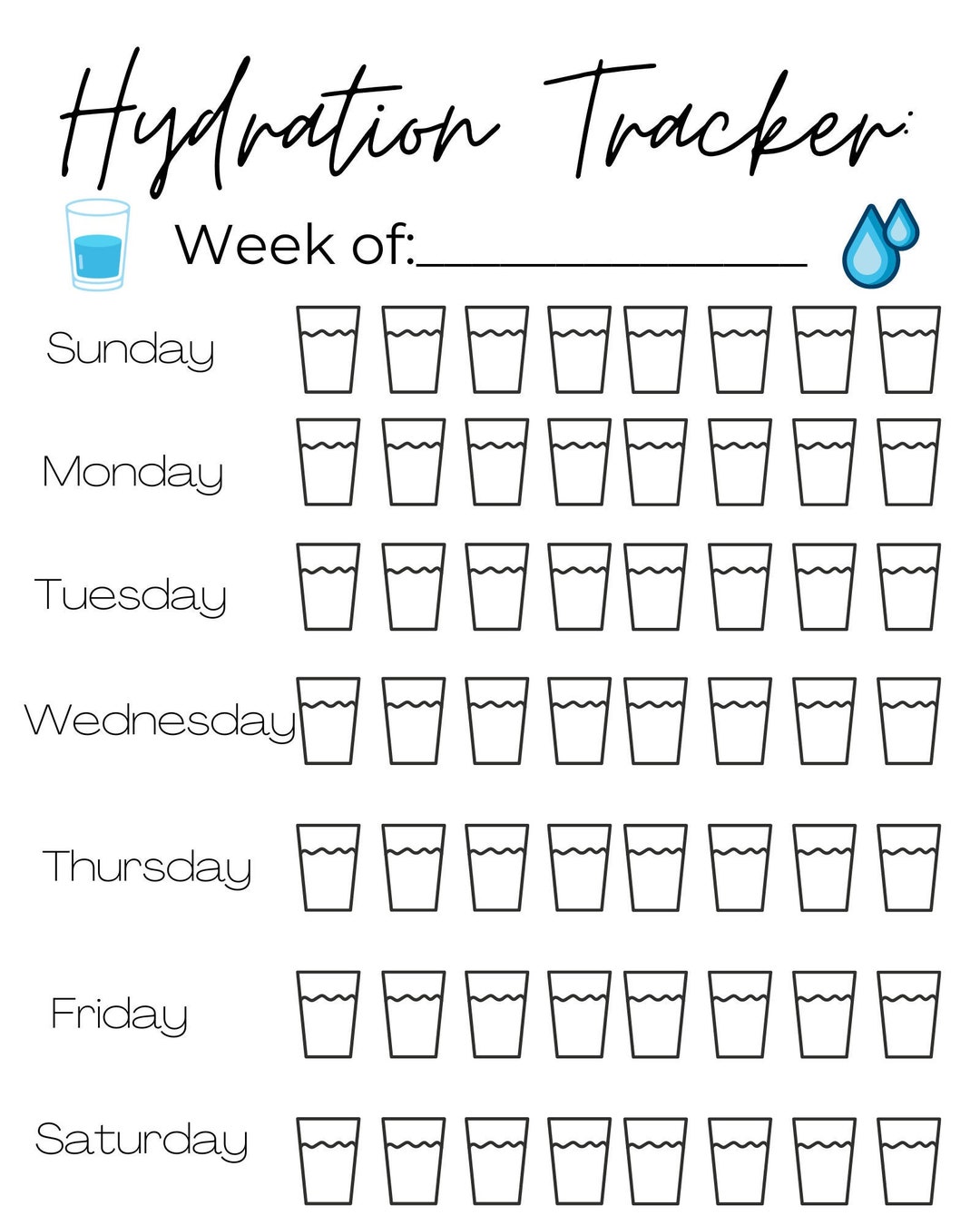 Hydration Tracker - Etsy