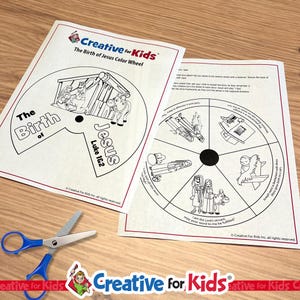 Nativity Christmas Color Wheel - Birth of Jesus Spinner Printable Bible ...