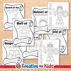 Armor of God Coloring Pages: Sunday School Christian Activity (digital ...