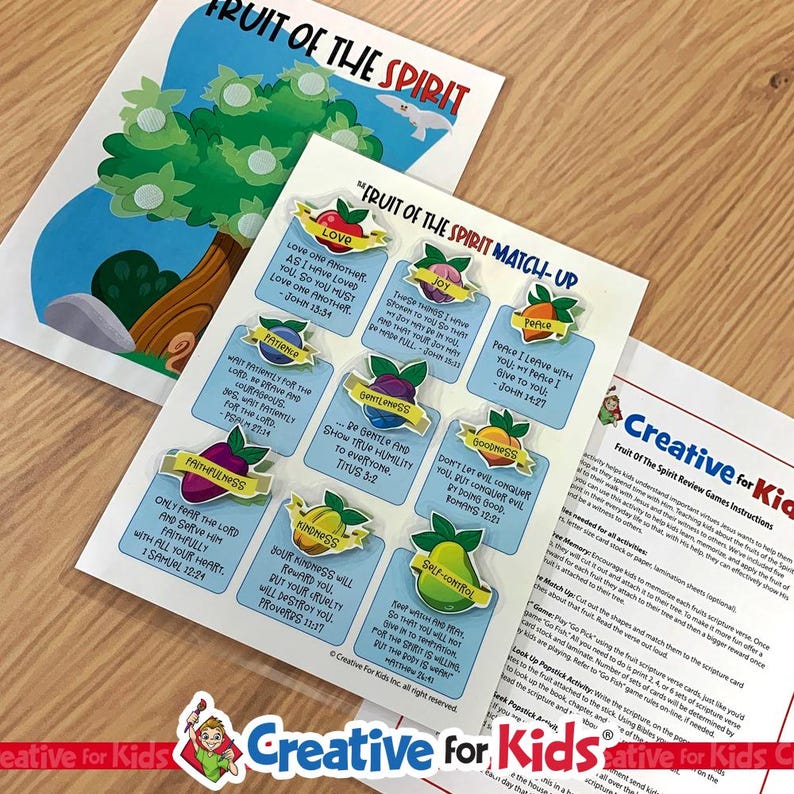 Fruit of the Spirit Bible Games for Kids: Sunday School Printables (PDF ...