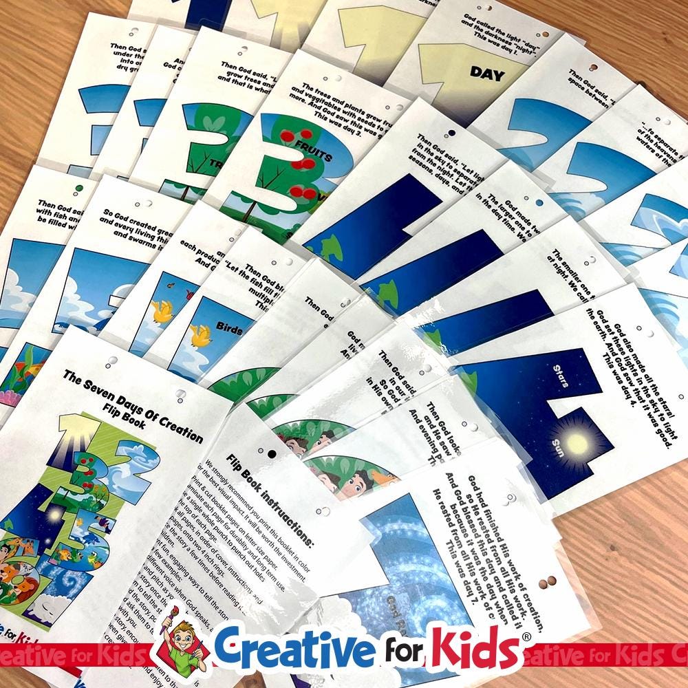 7 Days of Creation Flip Book: Bible Story Printable PDF Download for ...