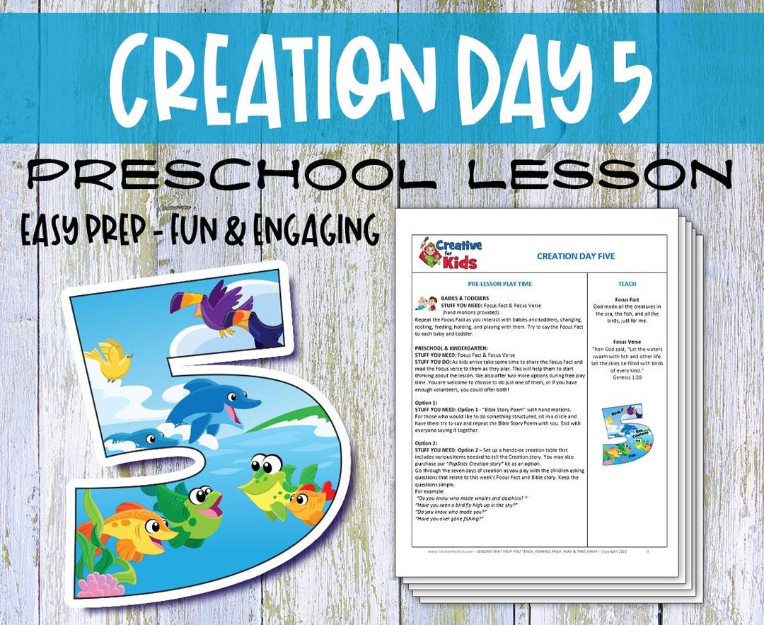Creation Bible Lesson: God Made Fish & Birds - Sunday School Printable ...
