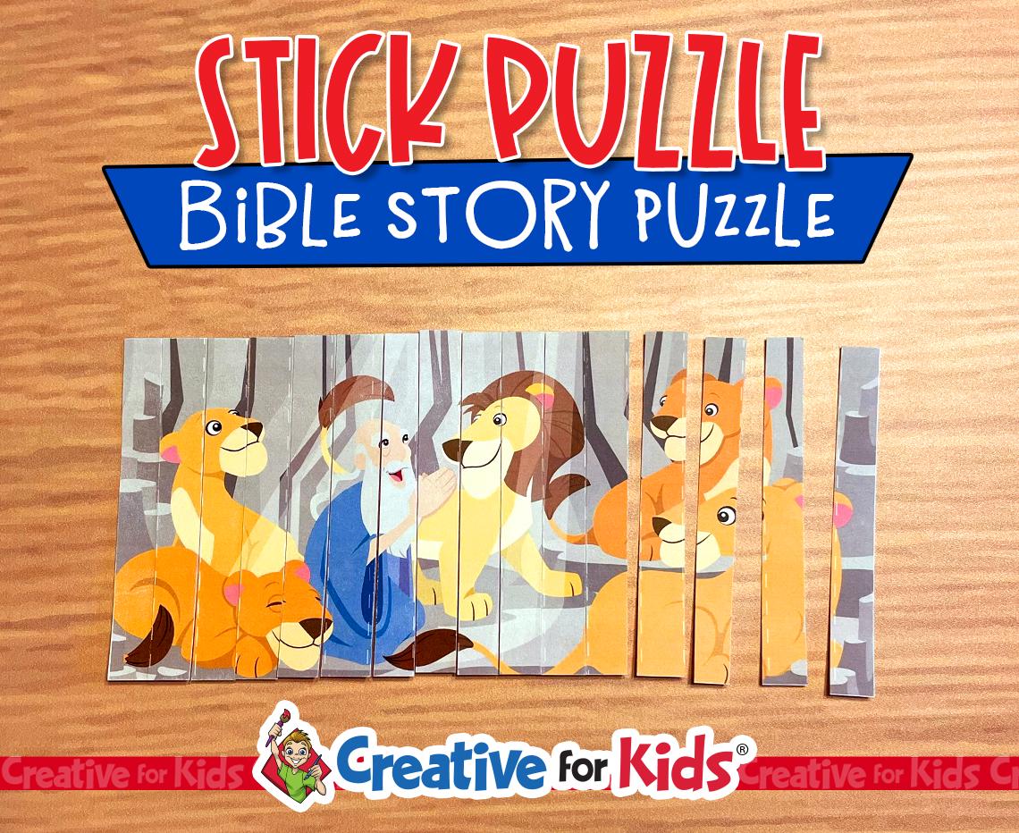 Daniel in the Lions Den Stick Puzzle: Bible Story Printable (digital ...