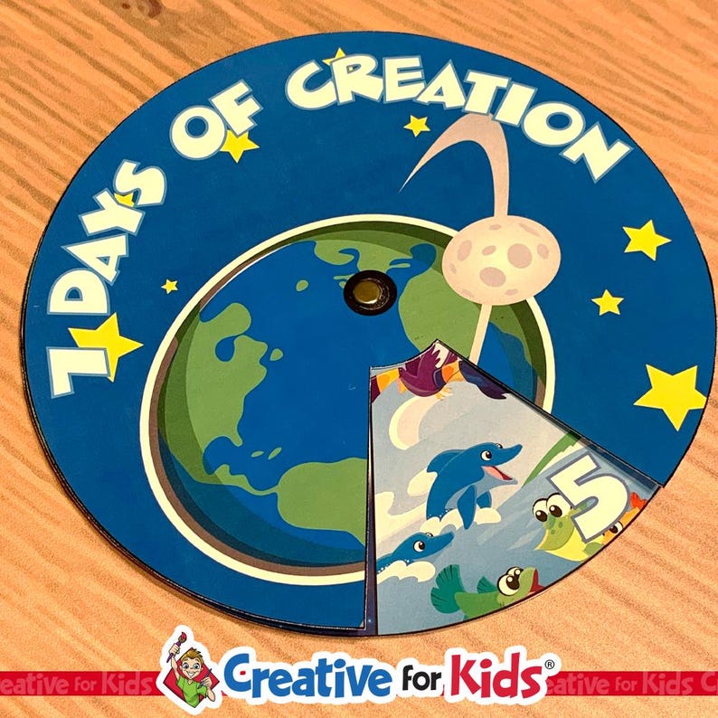 7 Days of Creation Spinner Wheel: Preschool Bible Activity (digital ...