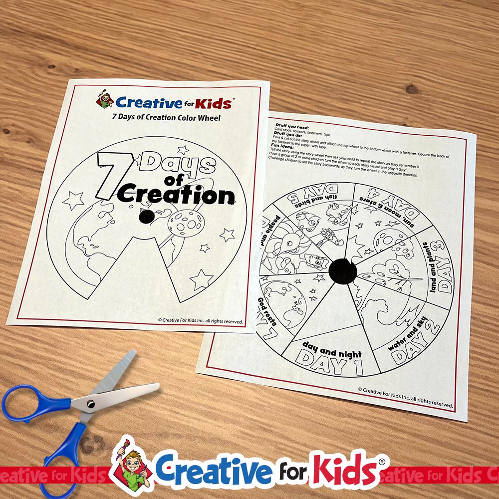 7 Days of Creation Coloring Wheel: Printable Bible Craft for Kids ...