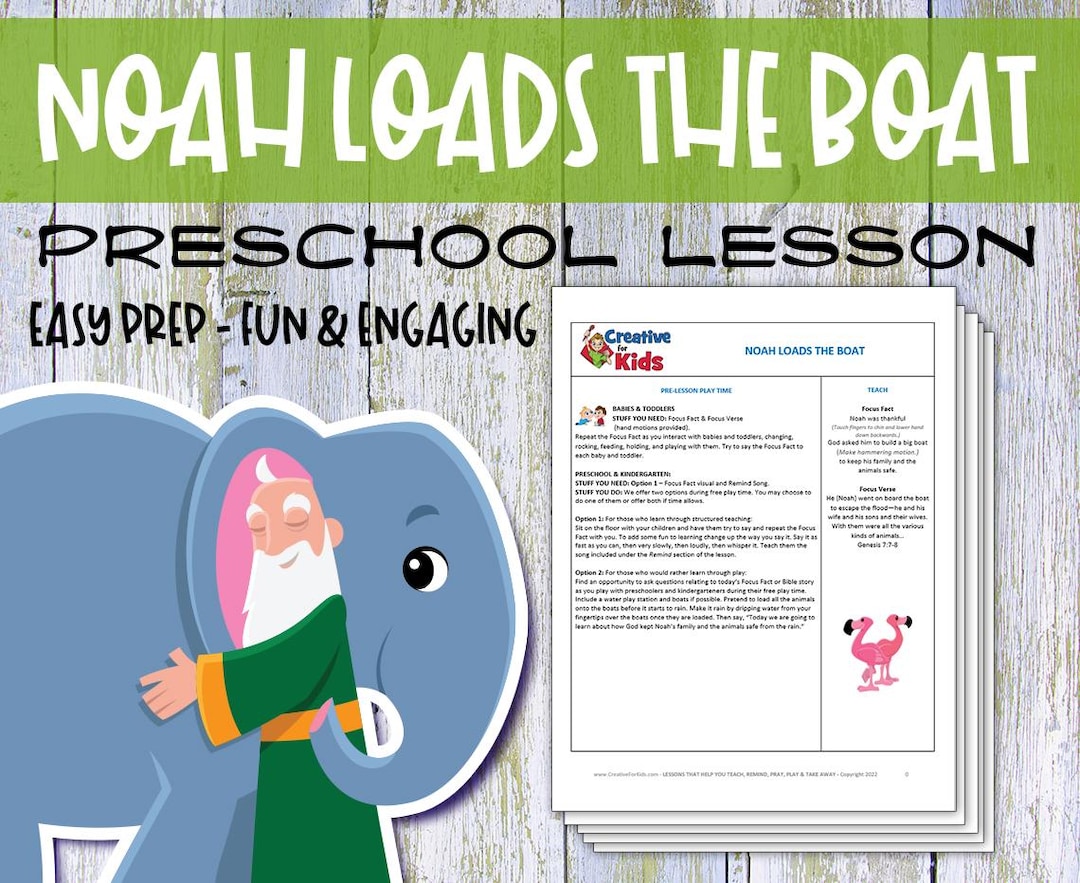 Noah's Ark Bible Lesson: Preschool Sunday School Activity (PDF ...