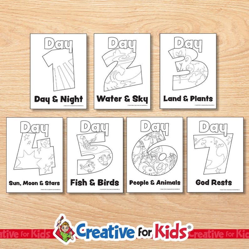 Creation Story Coloring Pages: Sunday School Christian Printables ...