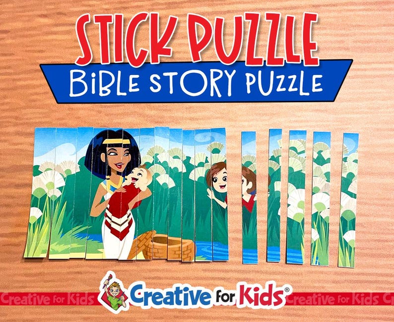 Moses as A Baby on the River Nile Stick Puzzle: Digital Bible ...