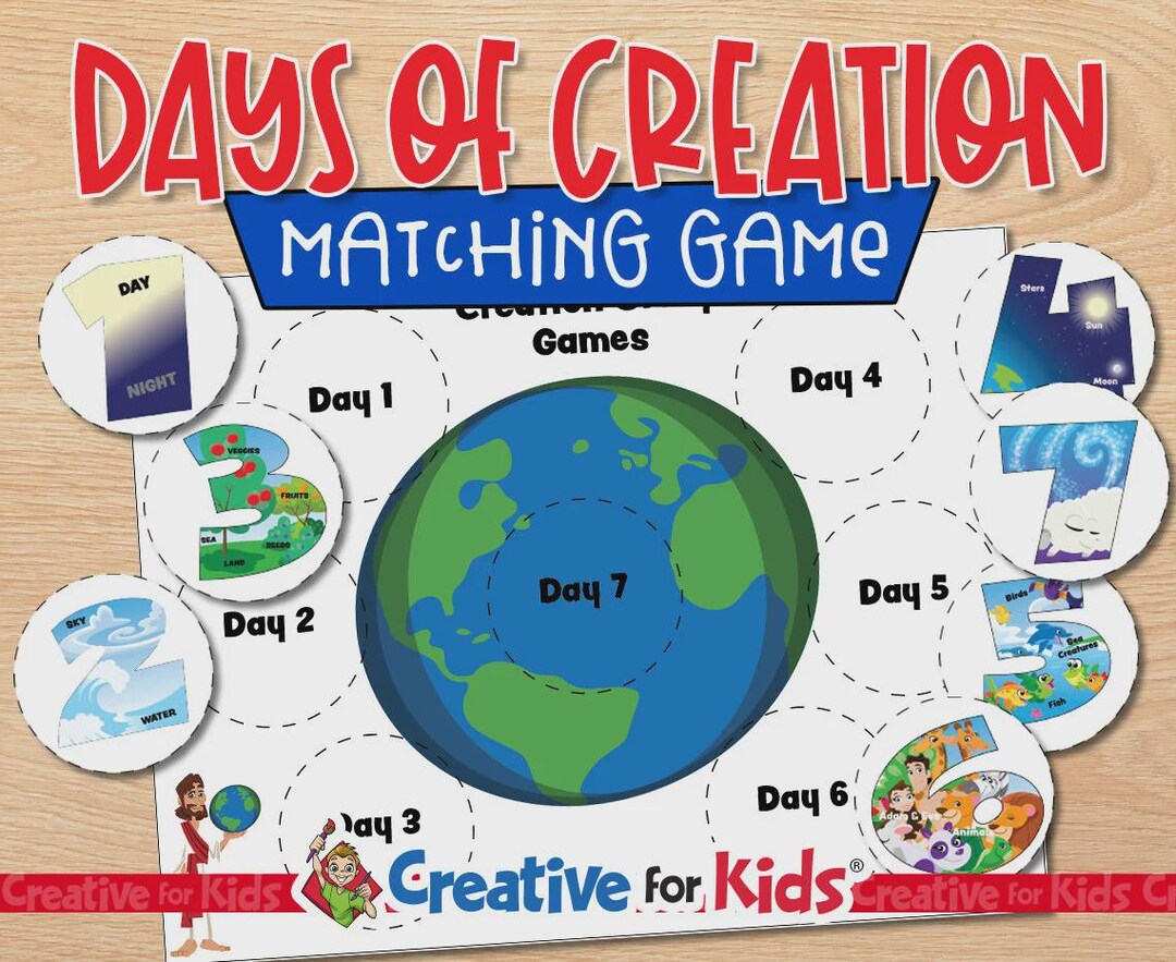 7 Days of Creation Game: Printable Bible Activity for Kids (PDF ...