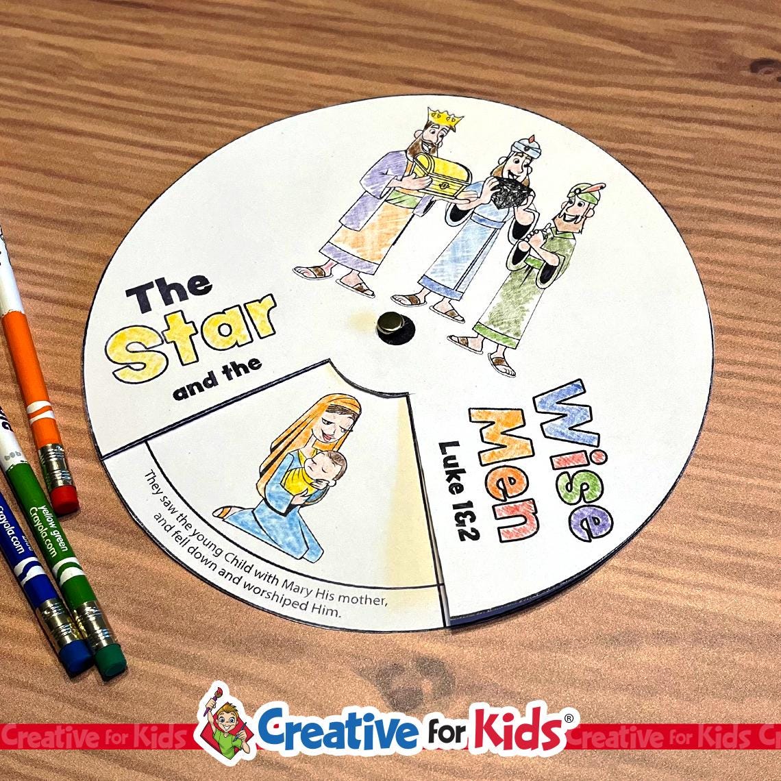 Nativity Color Wheel Craft: Printable Christmas Bible Activity (digital ...