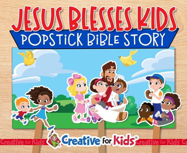Jesus Blessing Children Sunday Bible Puppet Printable | Sunday School ...