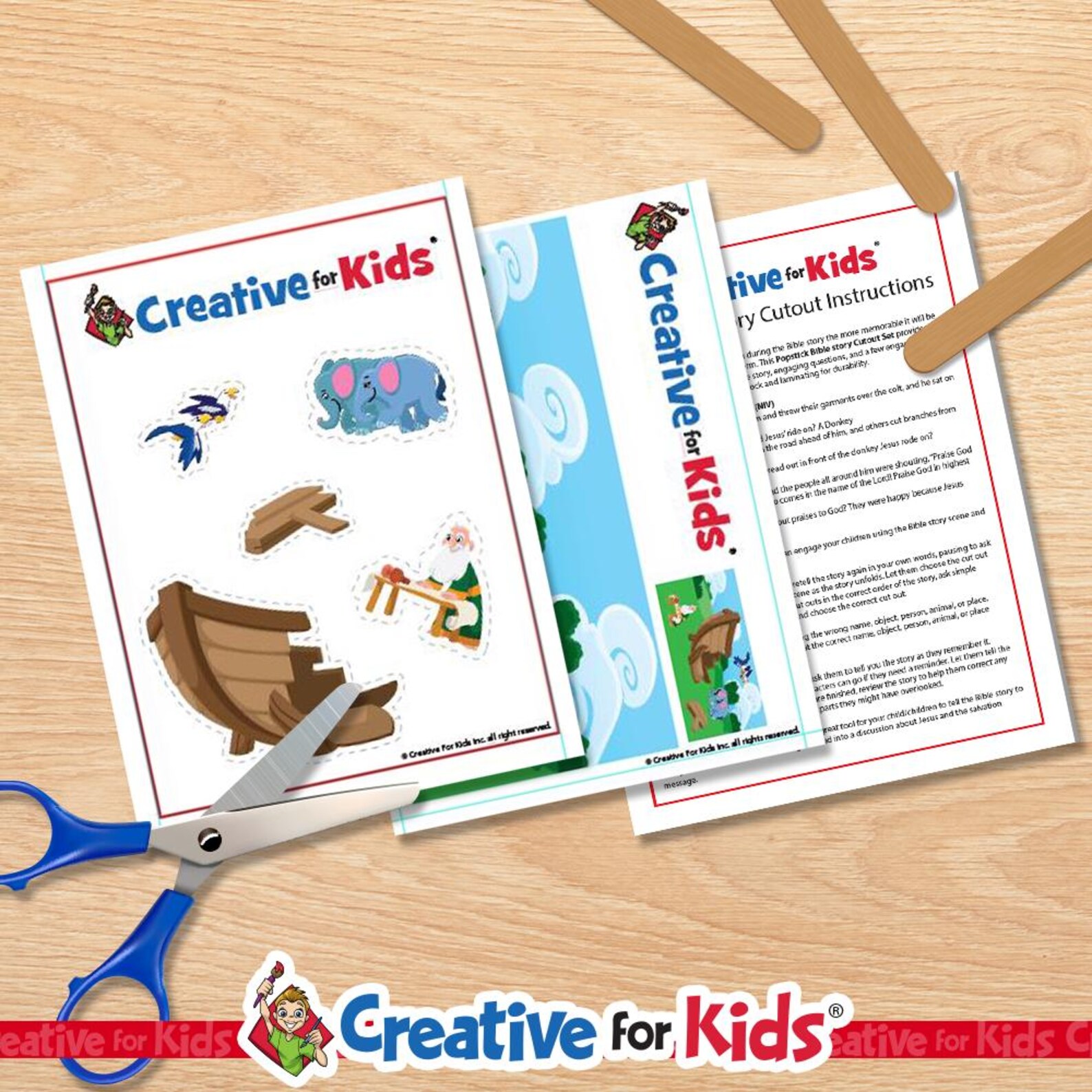 Noah's Ark Puppet Printable: Sunday School Bible Story Activity ...