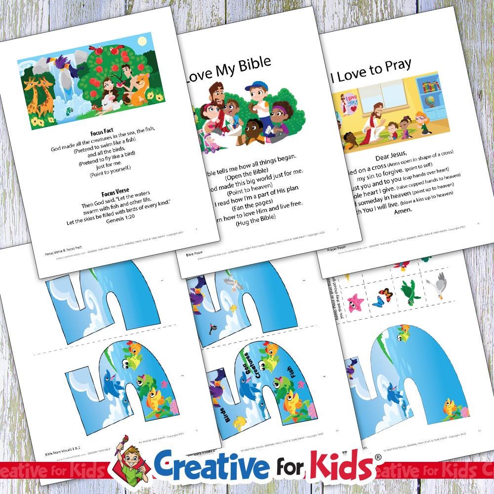 Creation Bible Lesson: God Made Fish & Birds - Sunday School Printable ...