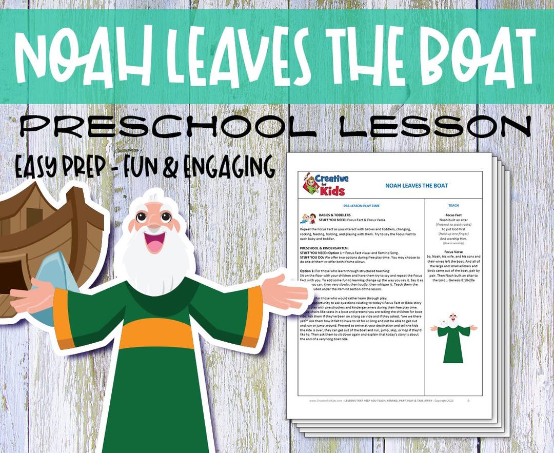 Noah's Ark Preschool Bible Lesson: Christian Homeschool Activity (PDF ...