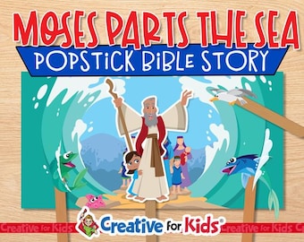 Moses Parts Sea Puppet Printable: Sunday School Bible Story (digital ...