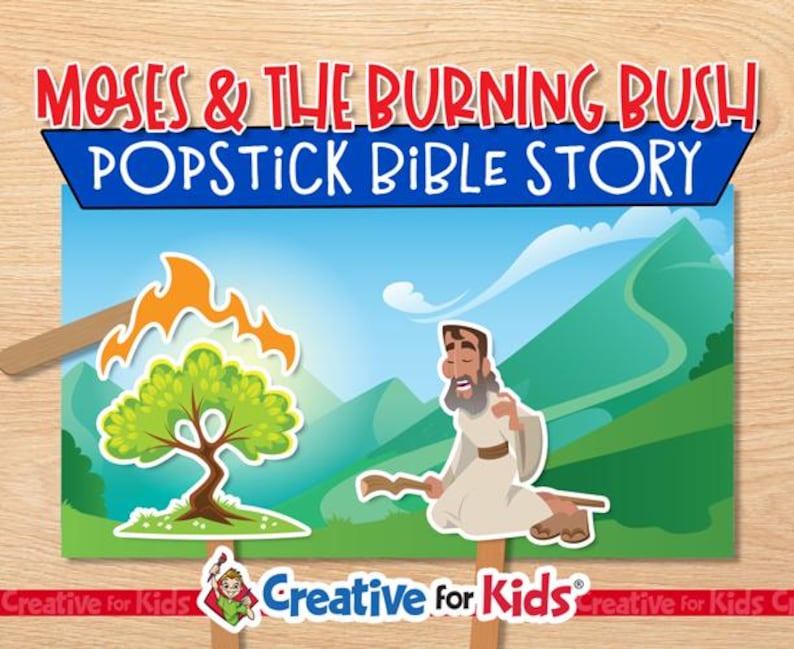 Moses and the Burning Bush Puppet Printable: Sunday School Bible Lesson ...