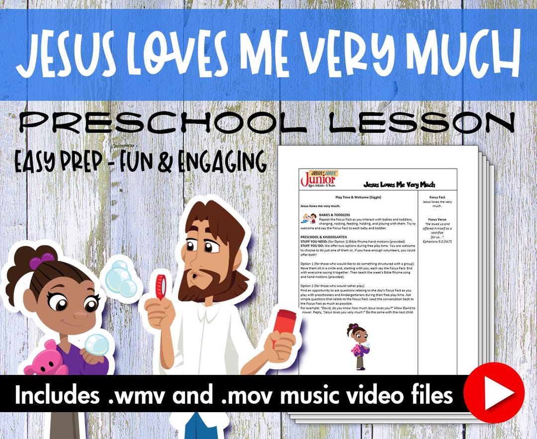 Jesus Loves Me Preschool Printable Lesson - Toddler Bible Activities ...