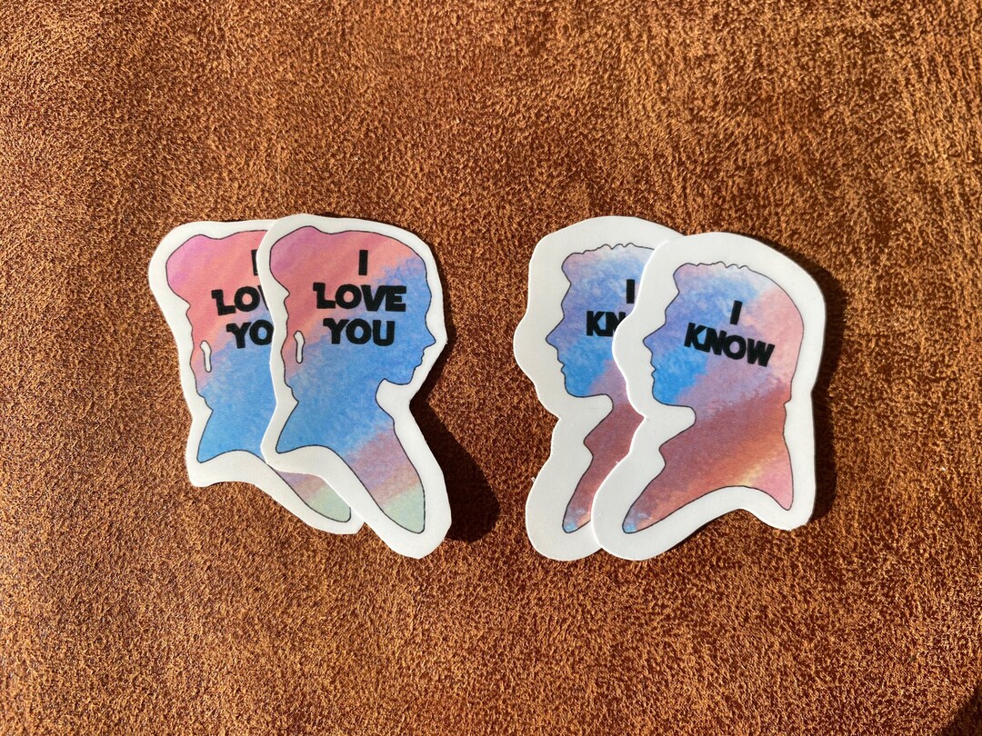 Star Wars Stickers Han Solo Sticker Princess Leia I Love - Etsy
