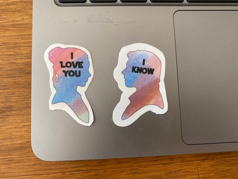 Star Wars Stickers Han Solo Sticker Princess Leia I Love - Etsy