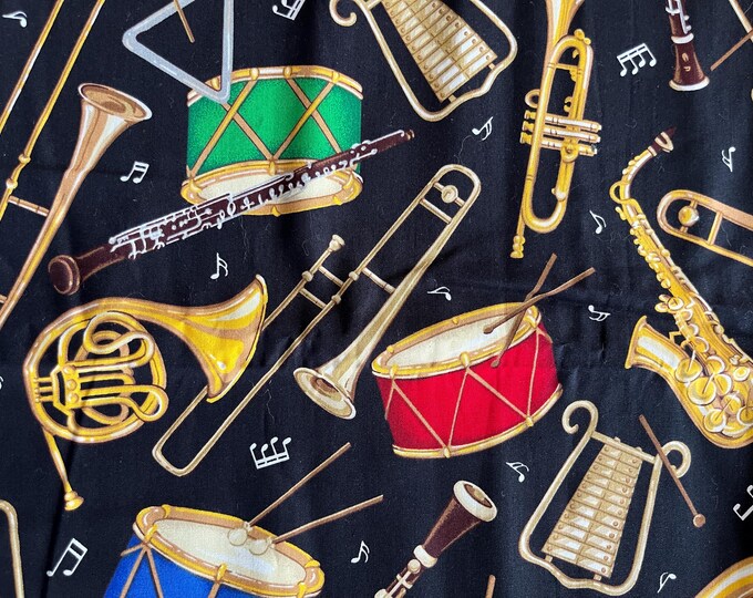 Musical Instruments Fabric Cranston Print Works 35 Inches Long Cotton ...