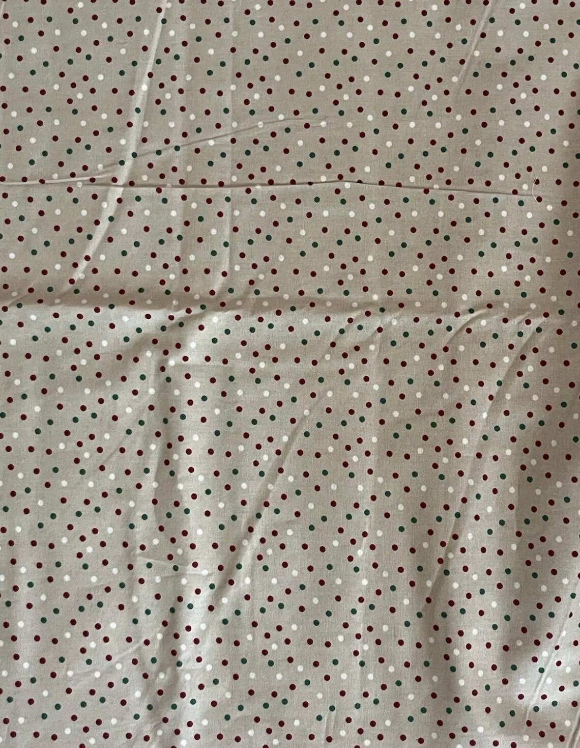 Polka Dots - Red Green White on Tan Quilt Fabric Joann Exclusive 2 1/2 ...