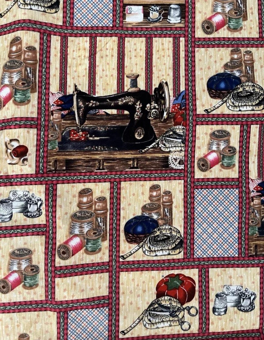 A Stitch in Time Sewing Machine Sampler Squares Marcus Bros Fabric - Etsy