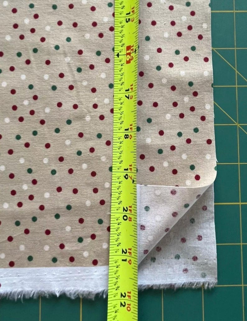 Polka Dots - Red Green White on Tan Quilt Fabric Joann Exclusive 2 1/2 ...