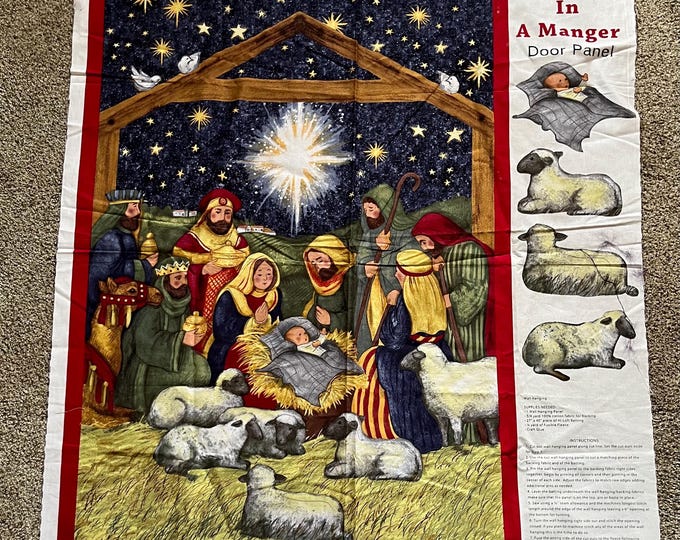 Steele Creek Studios Nativity Fabric Panel CP46818 He Was Born in A ...