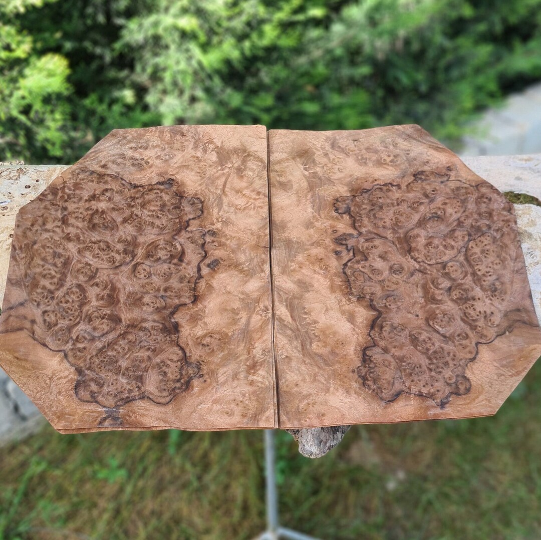 Wood Veneer, Turkish Walnut Curly, 7 Pieces, Wood Lover Gift, Christmas ...