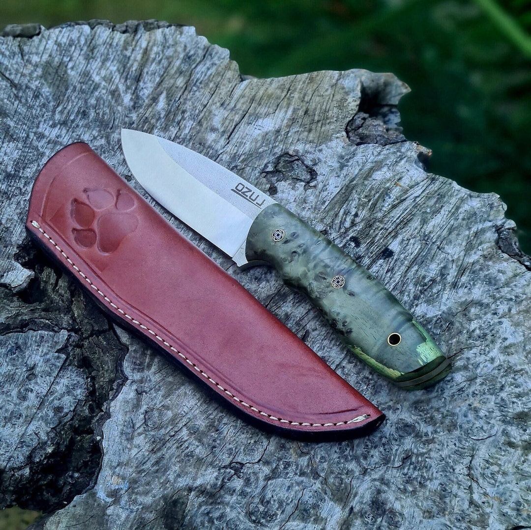 Stabilized Maple Burl, M390 Hunting Knife, Gift for Him, Christmas Gift ...