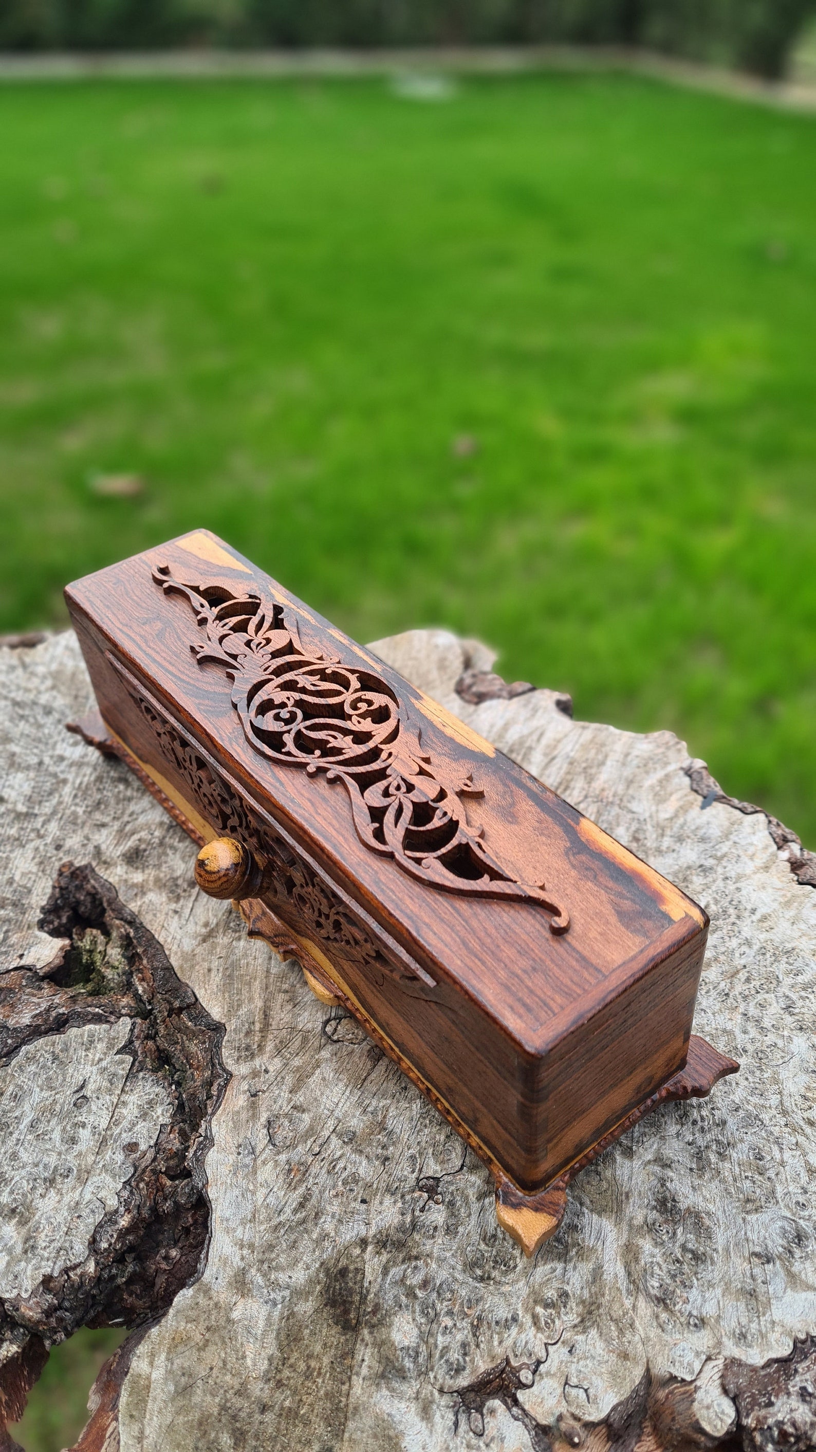 Handcarved Bocote Burl Jewelry Box, Christmas Gift - Etsy