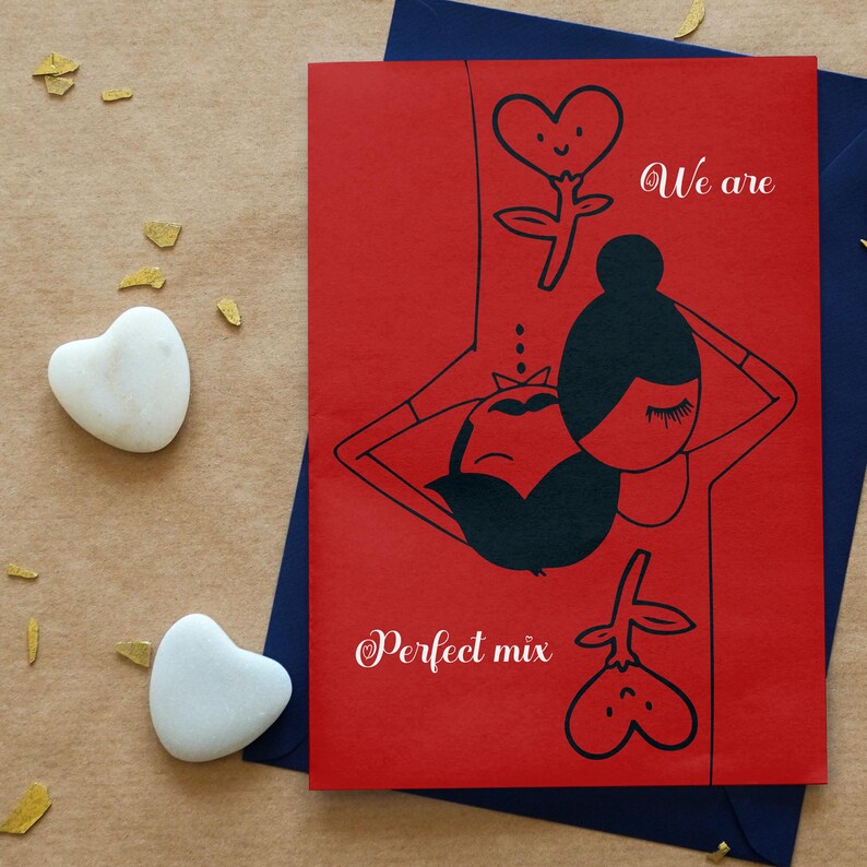 Couple's Love Card, Printable PDF, Digital Print, Instant Download ...