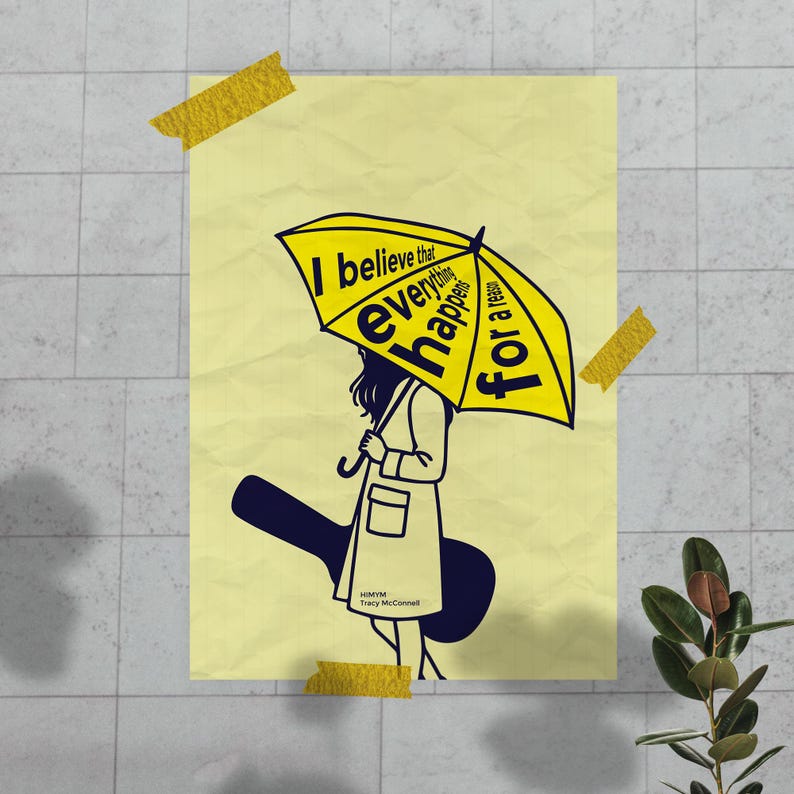 How I Met Your Mother Tracy Mcconnell Yellow Umbrella Poster, HIMYM ...